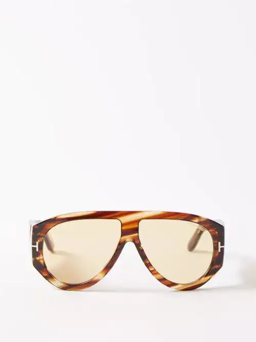 Buy TOM FORD Bronson Acetate Aviator Sunglasses - Brown Multi At 30% Off | Editorialist